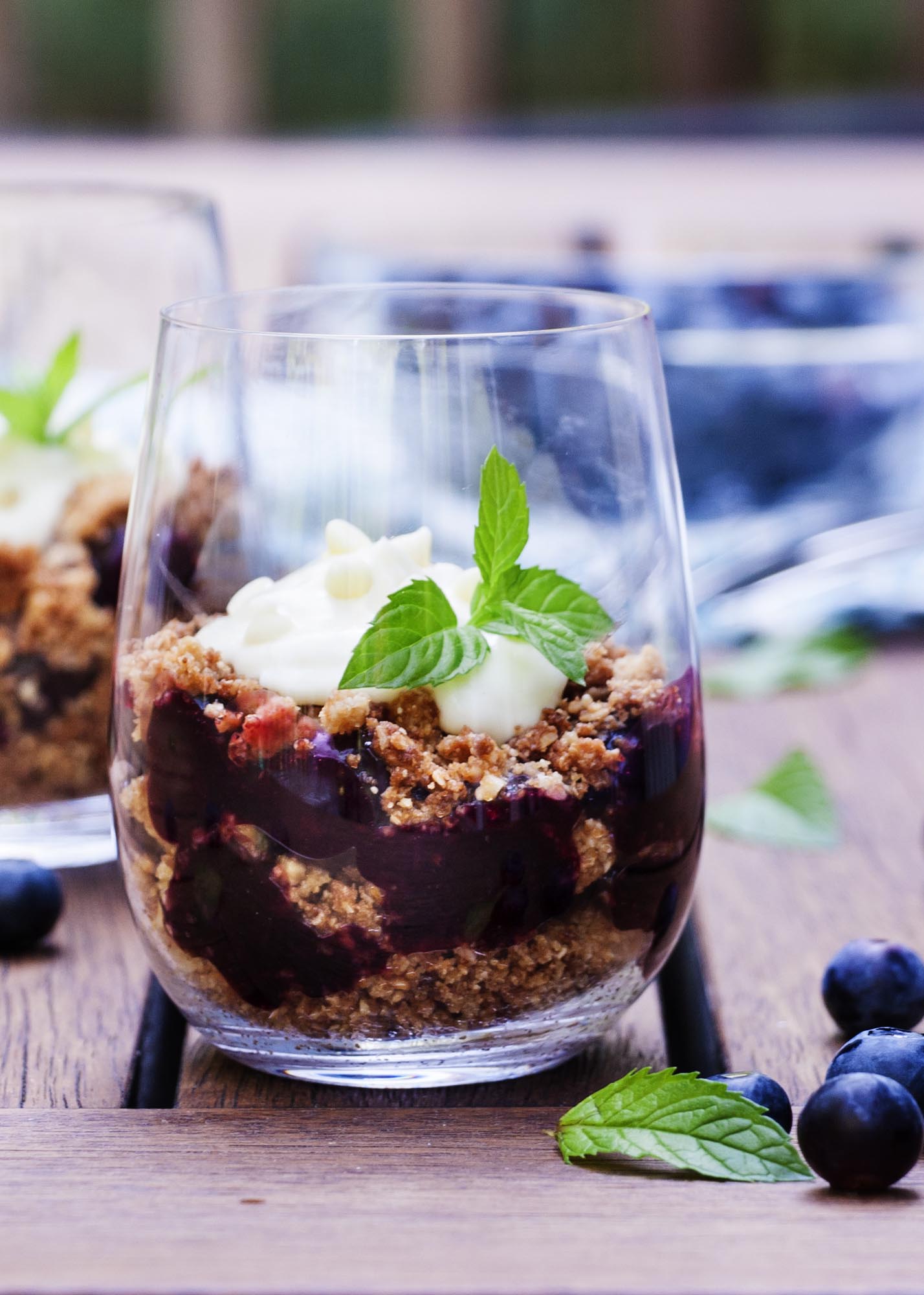 Granola and White Chocolate Blueberry Parfaits - Just a Little Bit of Bacon