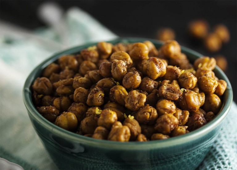 Spiced Dry Roasted Chickpeas - Just a Little Bit of Bacon
