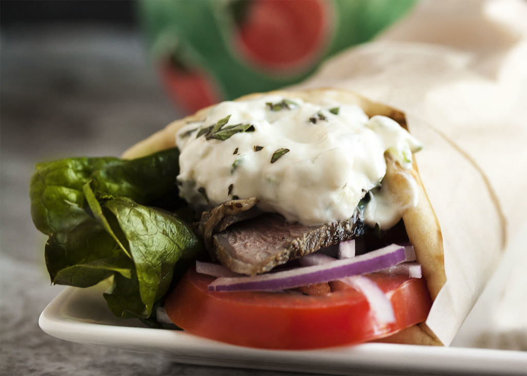 Leftover Lamb Gyros with Tzatziki Sauce - Just a Little Bit of Bacon