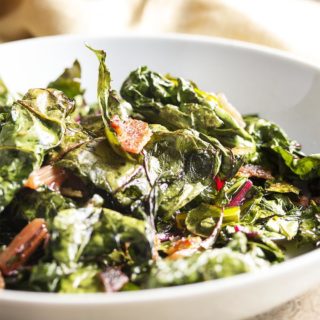 Swiss Chard Chips - Just a Little Bit of Bacon