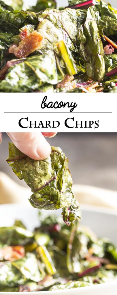 Swiss Chard Chips - Just a Little Bit of Bacon