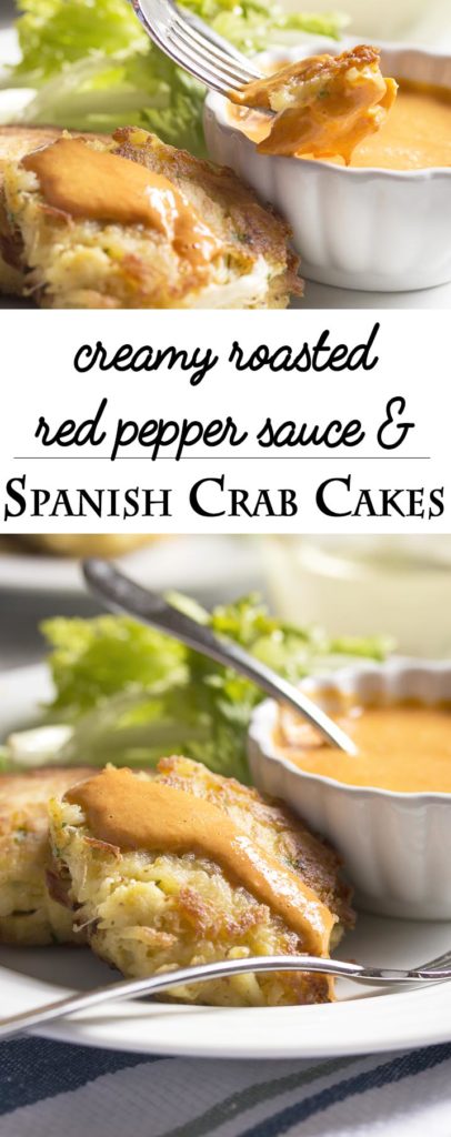 Spanish Crab Cakes with a Creamy Roasted Red Pepper Sauce - Just a ...