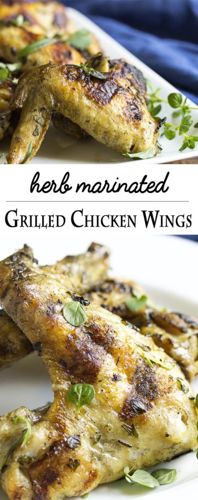 Herb Marinated Grilled Chicken Wings - Just a Little Bit of Bacon