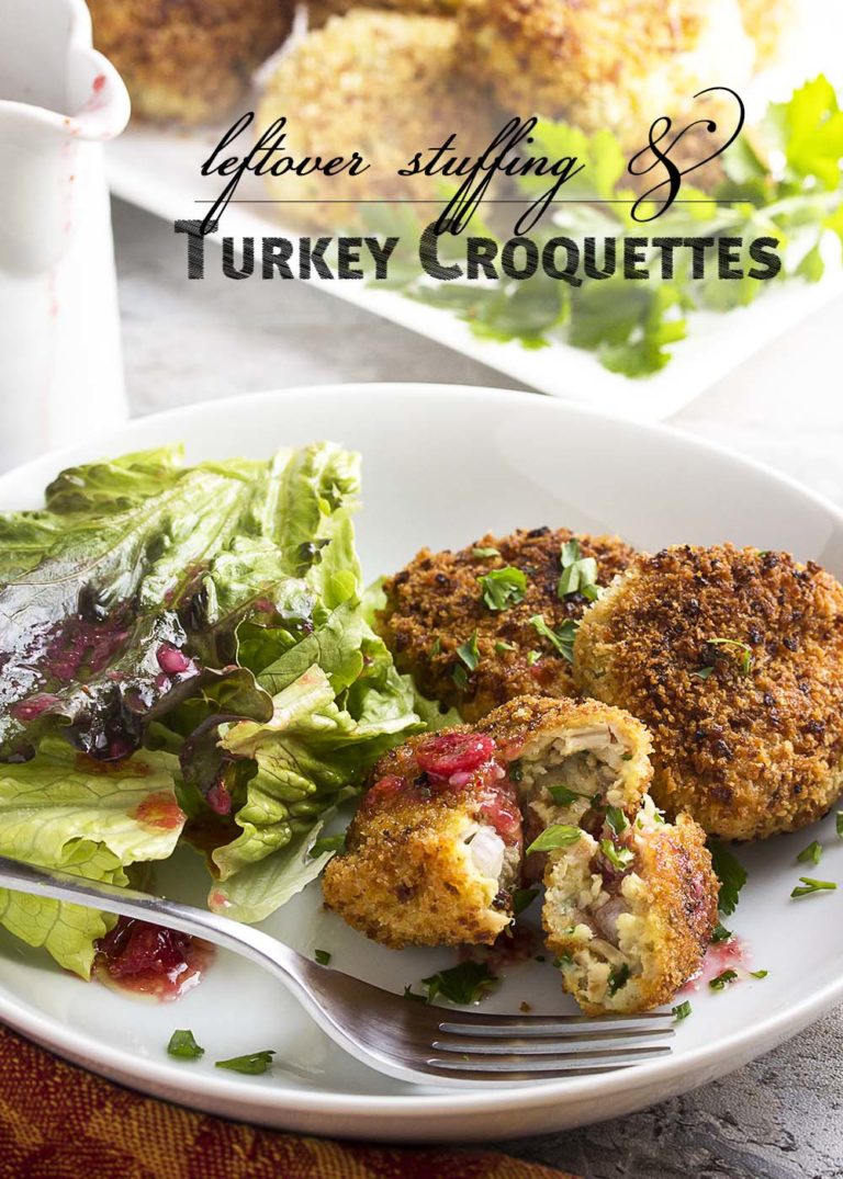 Leftover Turkey and Stuffing Croquettes - Just a Little Bit of Bacon