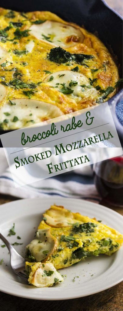 Broccoli Rabe and Smoked Mozzarella Frittata - Just a Little Bit of Bacon
