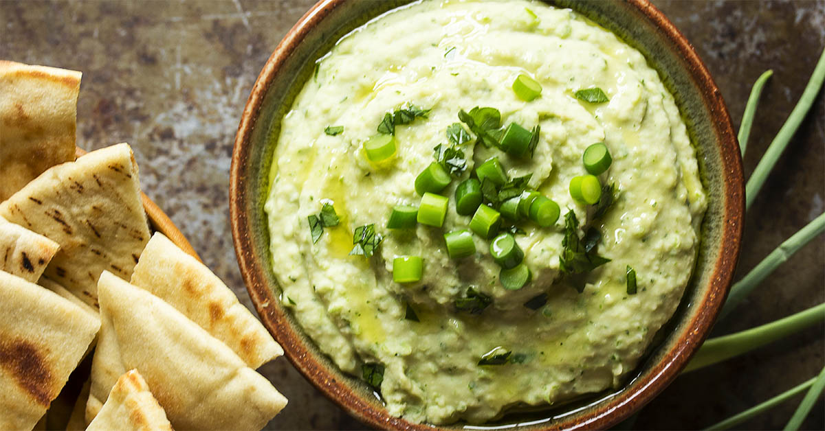 White Bean and Garlic Scape Dip - Just a Little Bit of Bacon