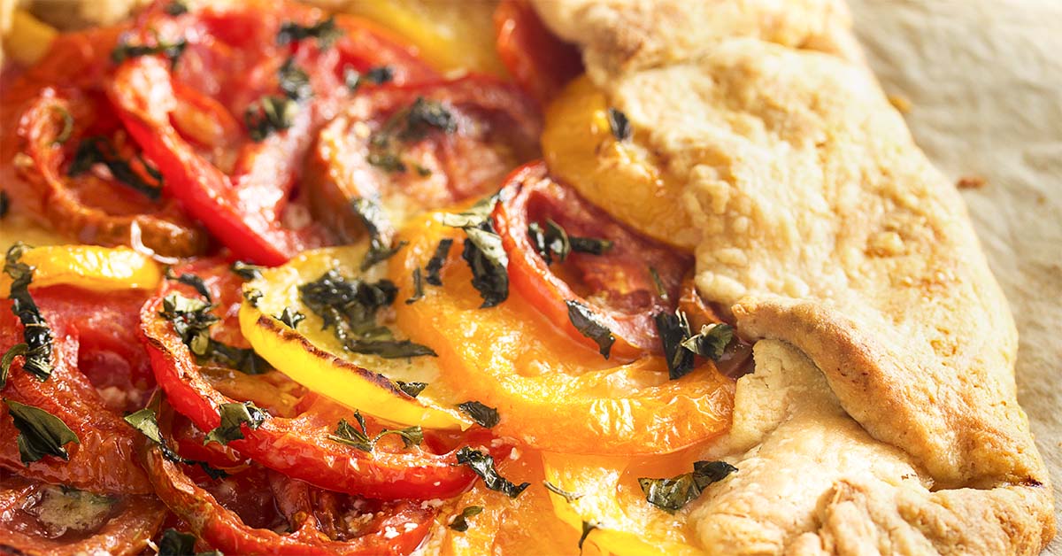 Goat Cheese and Heirloom Tomato Galette - Just a Little Bit of Bacon