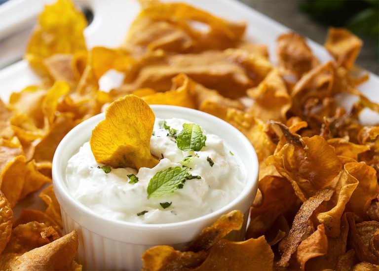 Crispy Fried Root Vegetable Chips - Just a Little Bit of Bacon