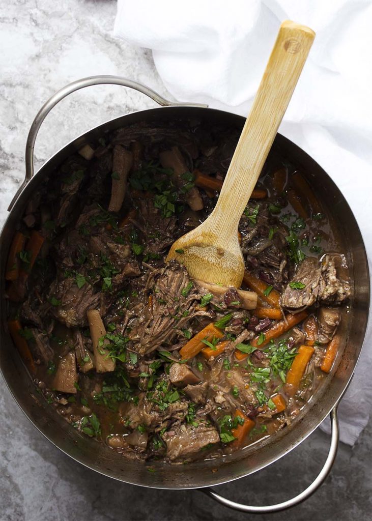 Italian Beef Braised in Barolo - Just a Little Bit of Bacon