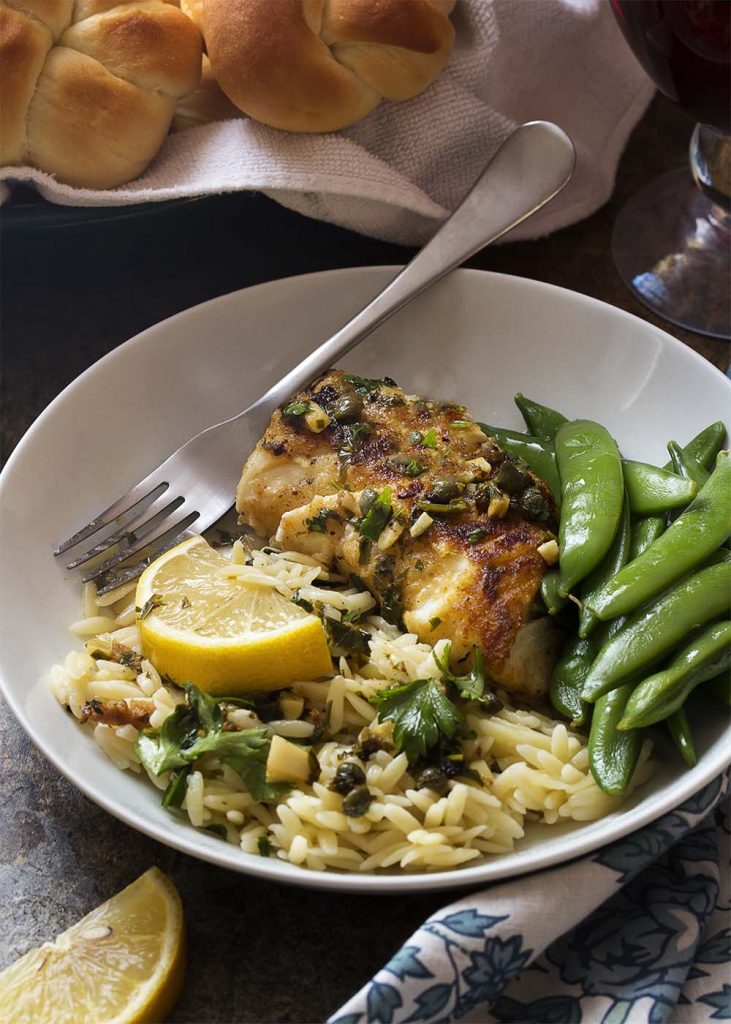 Pan Seared Cod with a Caper, Parsley and Lemon Sauce - Just a Little ...