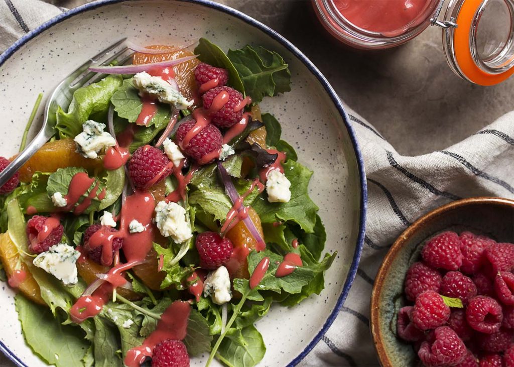 Fresh Raspberry Balsamic Vinaigrette - Just a Little Bit of Bacon