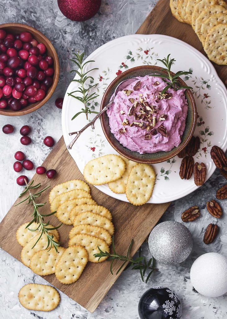 Pecan Cranberry Goat Cheese Spread - Just a Little Bit of Bacon