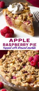 Apple Raspberry Pie with Crumb Topping - Just a Little Bit of Bacon