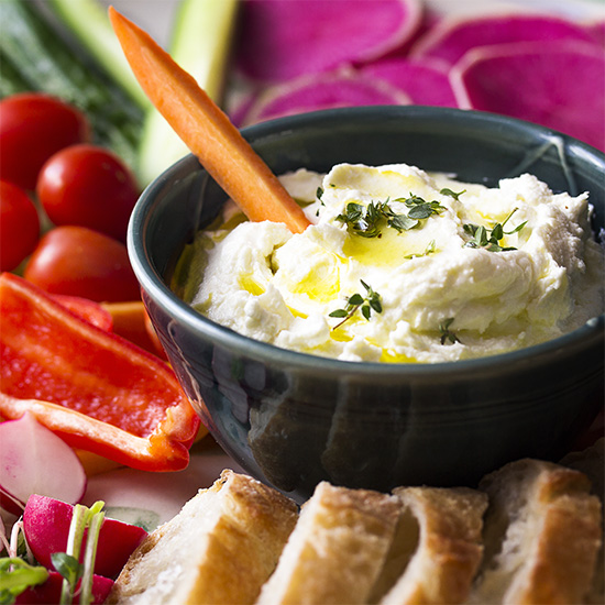 Garlic Herb Goat Cheese Spread - Just a Little Bit of Bacon