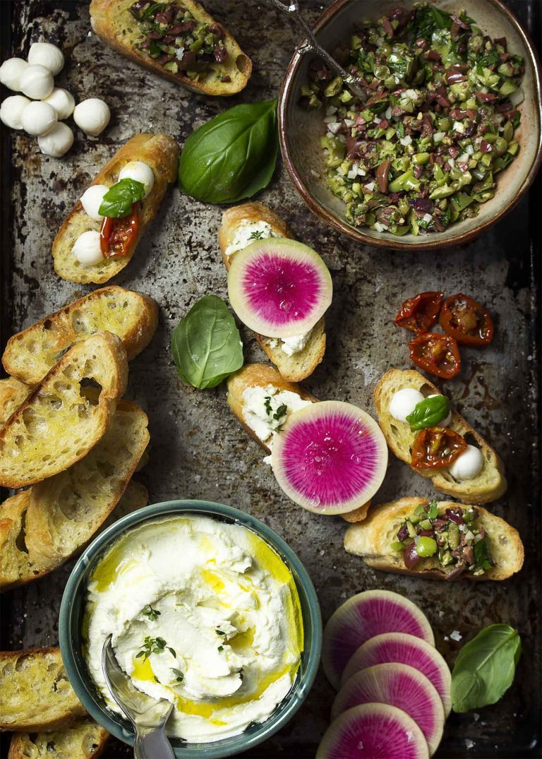 Crostini + 3 Topping Ideas - Just a Little Bit of Bacon