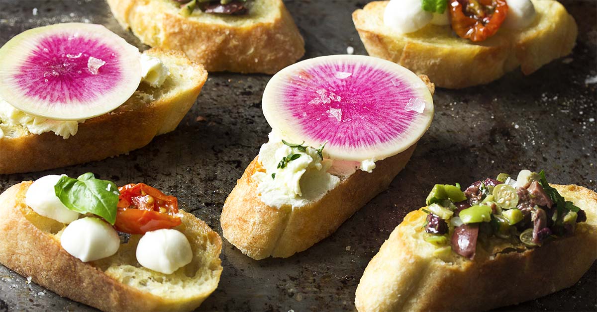 Crostini + 3 Topping Ideas - Just a Little Bit of Bacon