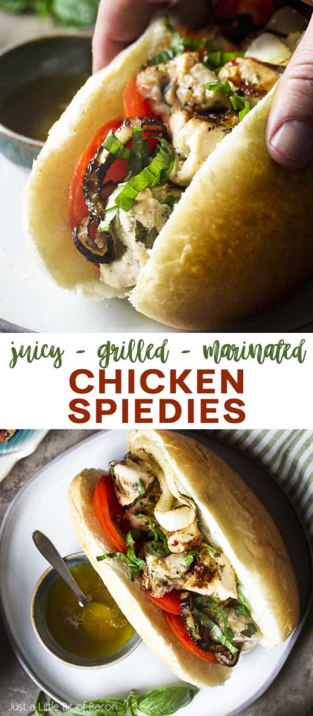 Grilled Chicken Spiedies - Just a Little Bit of Bacon