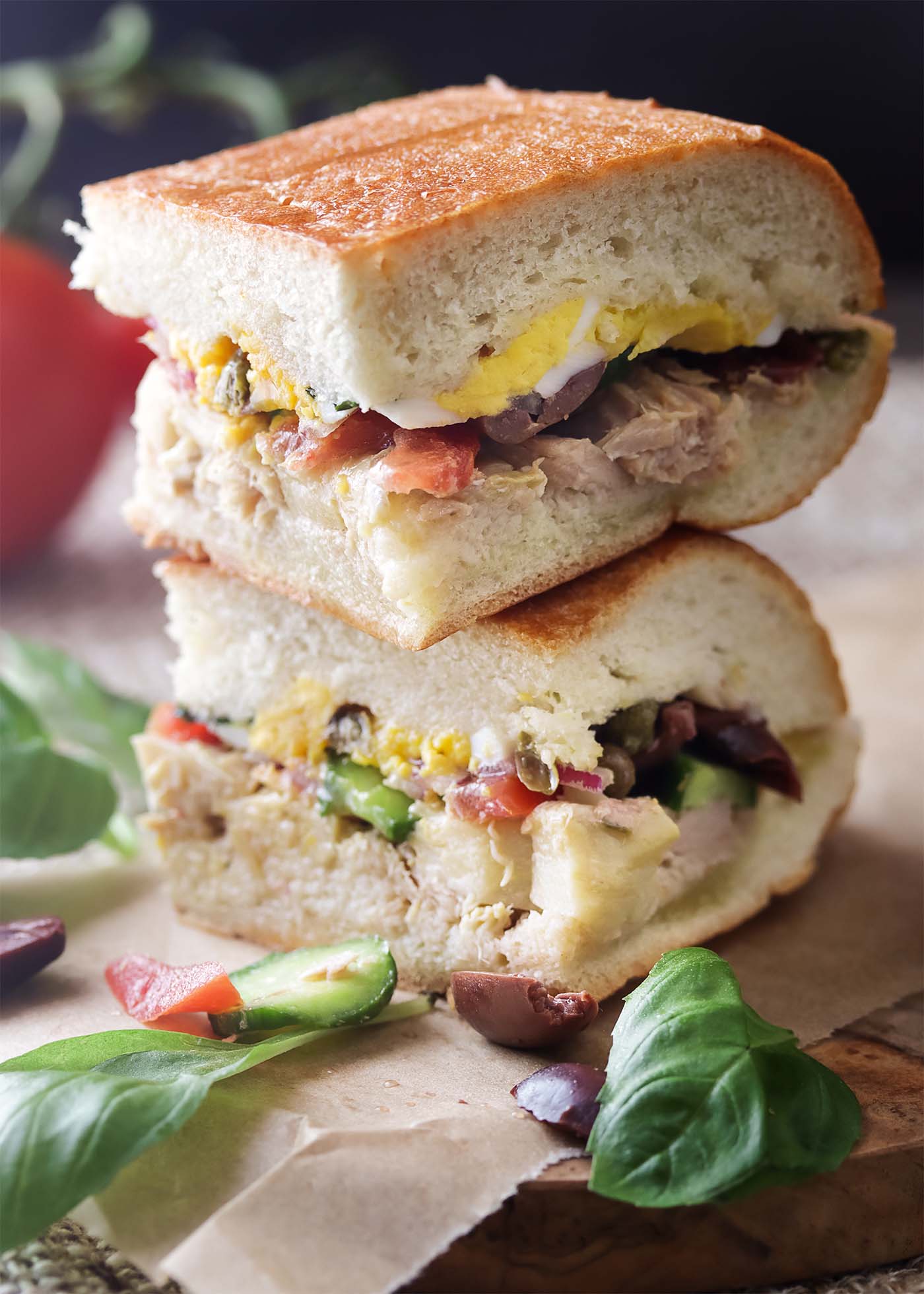 Pan Bagnat (French Pressed Sandwich) - Just a Little Bit of Bacon
